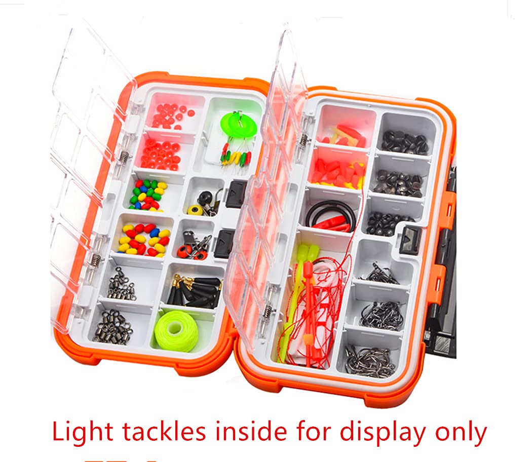 Toasis Fishing Tackle Accessory Box Small Fishing Hooks Weights Sinkers Swivel Storage Container (Black & Orange-2pcs)