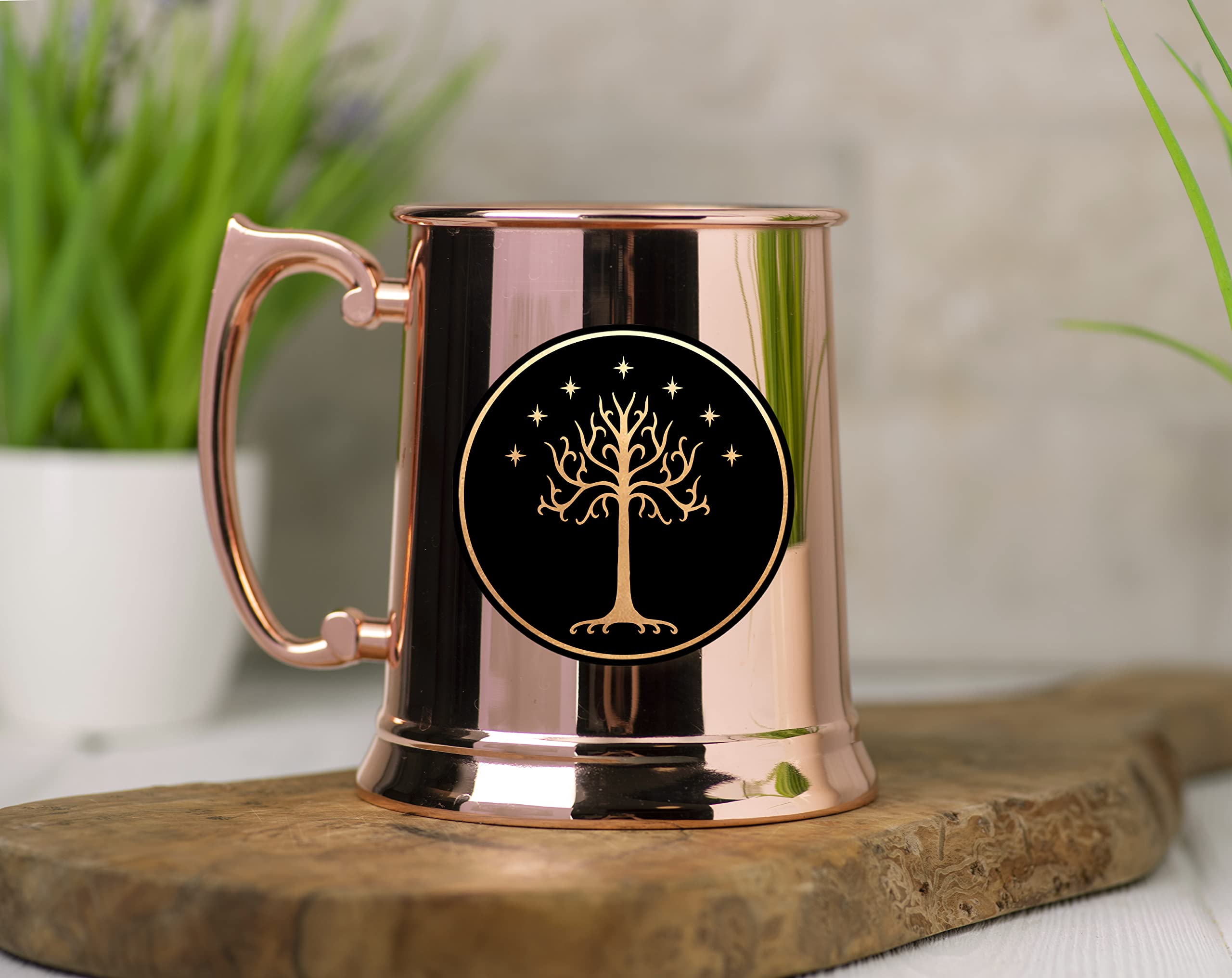 Tree Of Gondor Moscow Mule Mug, Lord Rings Copper Stein Beer Mug, Gift For Him Beer Stein 21oz Metal Tankard Pure Copper Plating Cup, Premium Quality Cocktail Mug, Drinking Mug