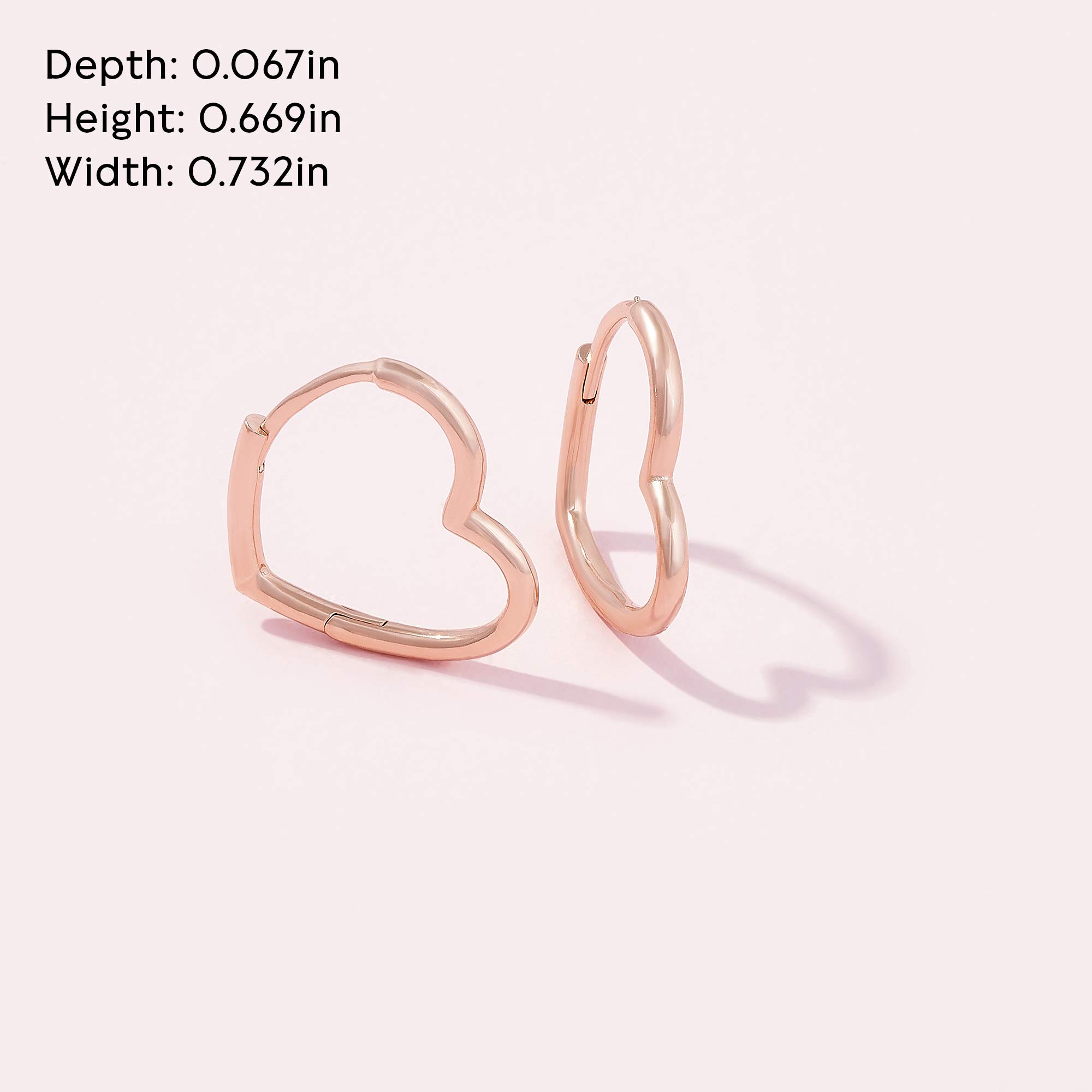 PANDORA Asymmetrical Heart Hoop Earrings - Minimalist Hoop Earrings - Stunning Women's Earrings - Great Gift for Her - 14k Rose Gold
