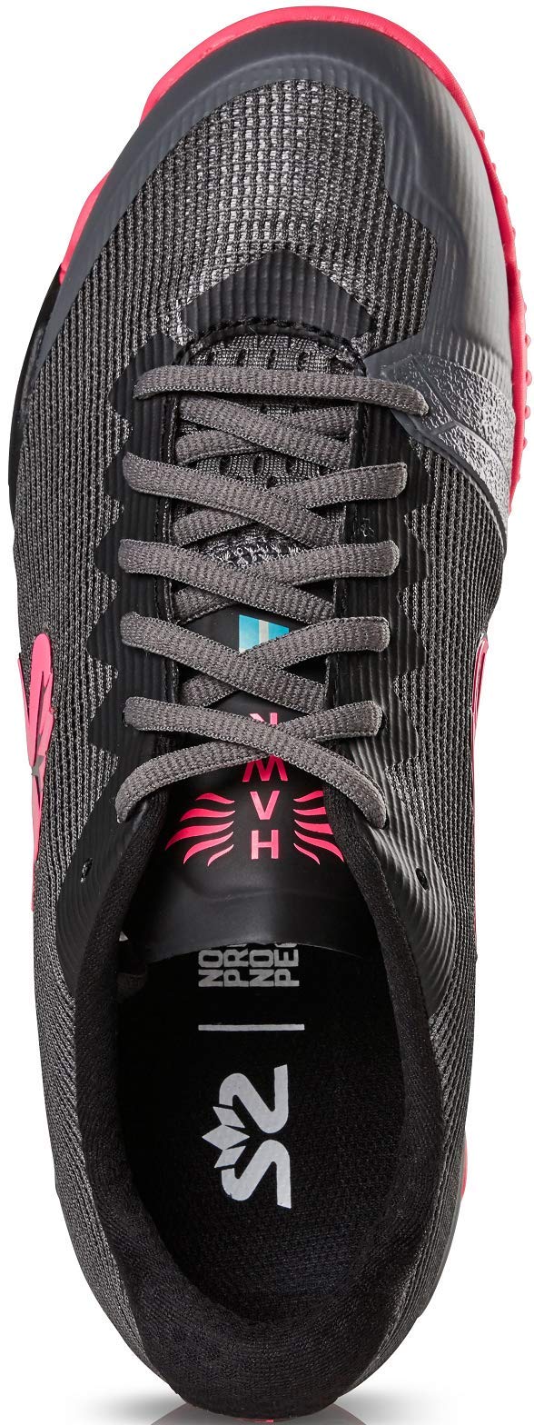 Salming Women's Hawk Squash/Handball Indoor Sports Shoes, Gunmetal/Pink, 9
