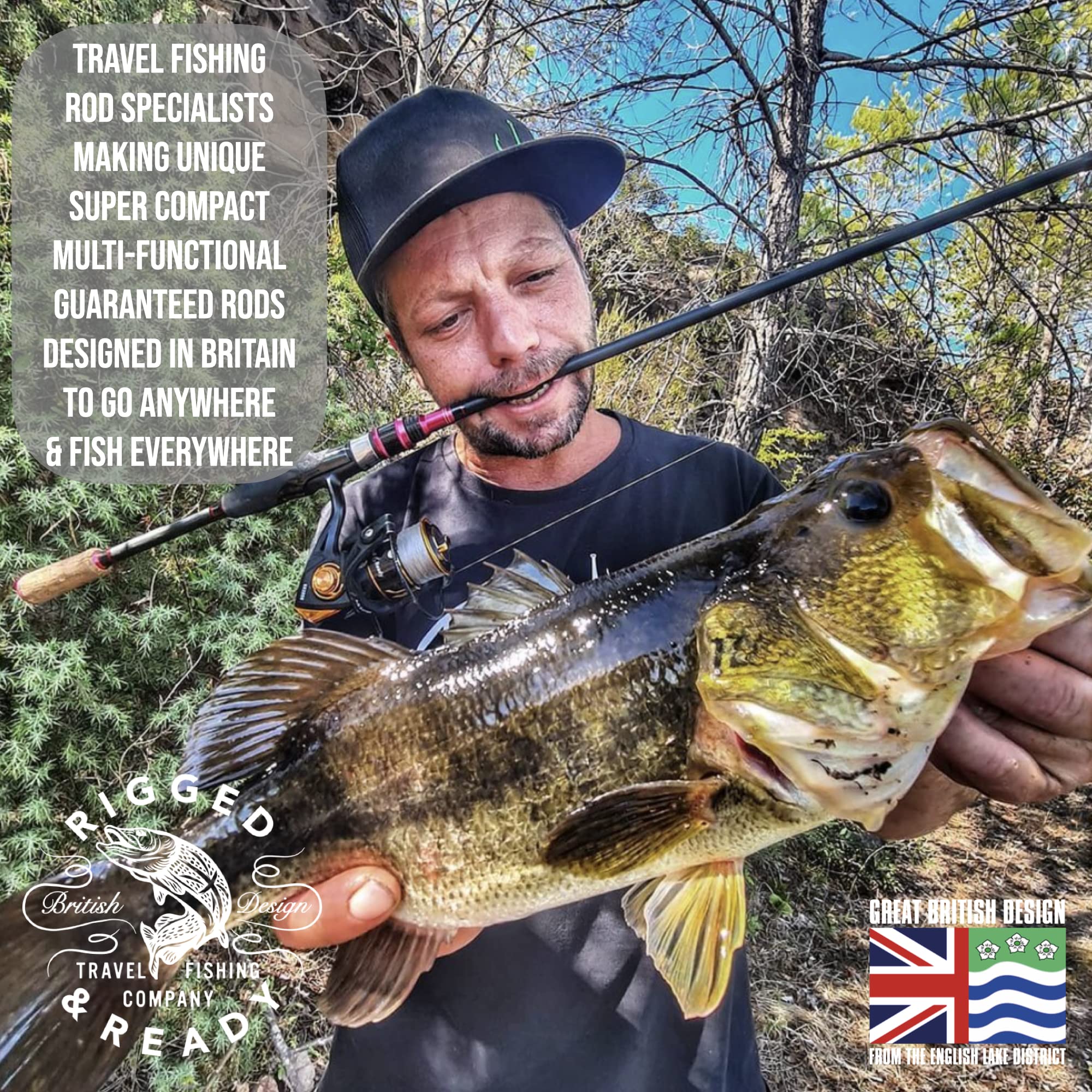 Rigged and Ready Spinning-Baitcast Telescopic Travel Fishing Rod. Unique Spin-Cast Micro Trigger. 7’ 10” + 6’ 10” Lengths. 3 Tips. 3 cast Weight. Max 1.75oz Bass Baitcasting Casting Cast