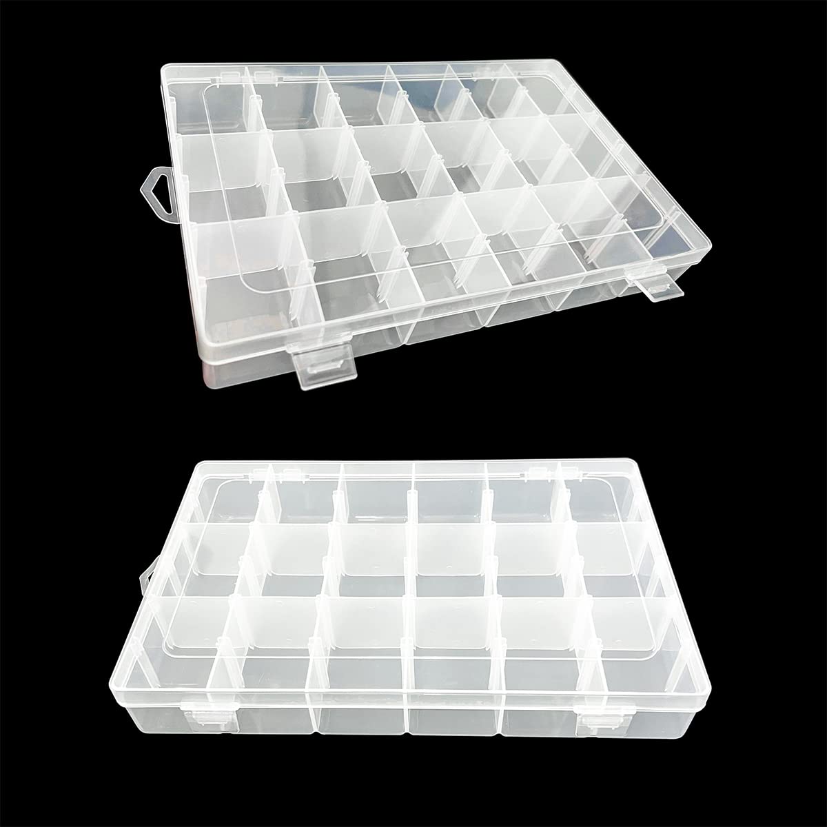 UperUper Fishing Tackle Boxes, Transparent Fish Tackle Storage with Adjustable Dividers, Plastic Box Organizer Tackle Trays, 18/36 Grids Fishing Lure Container
