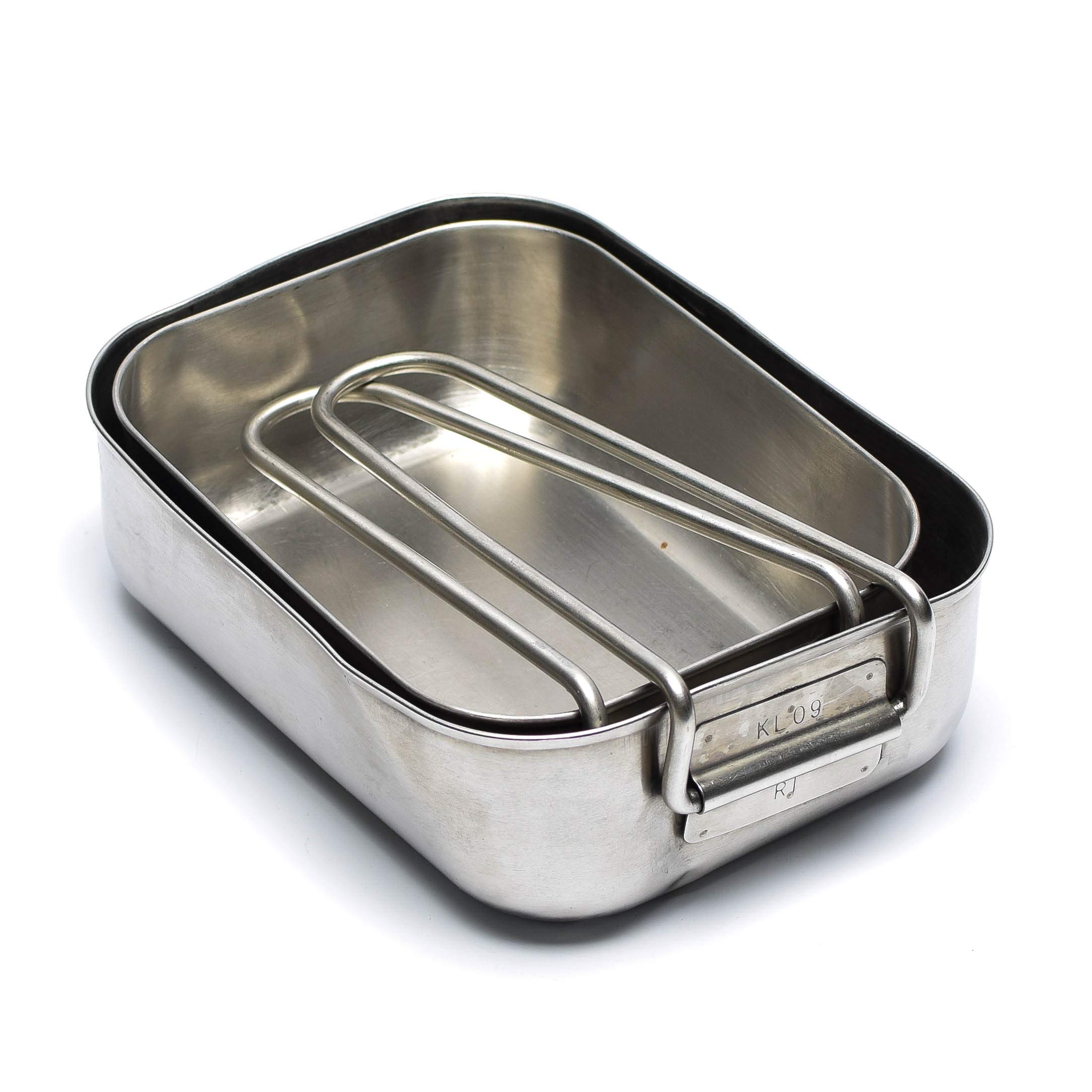 Original Dutch Army Stainless Steel Mess tins Mess kit Cooker Genuine Military Issue Two Piece kit