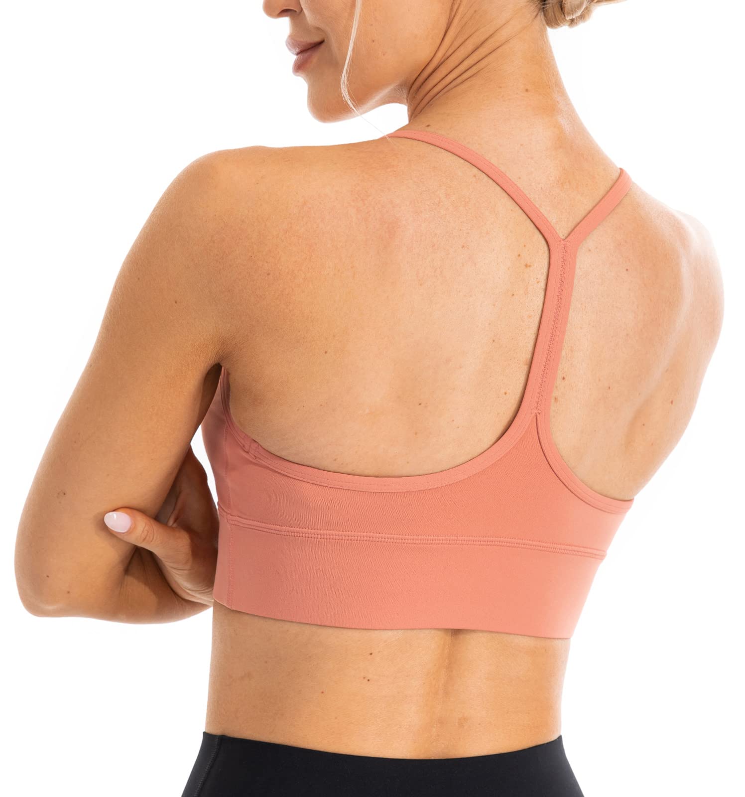 Ukaste Women's Studio Essential Y-Back Sports Bras Spaghetti Strappy Workout Yoga Bra (Black, 4)