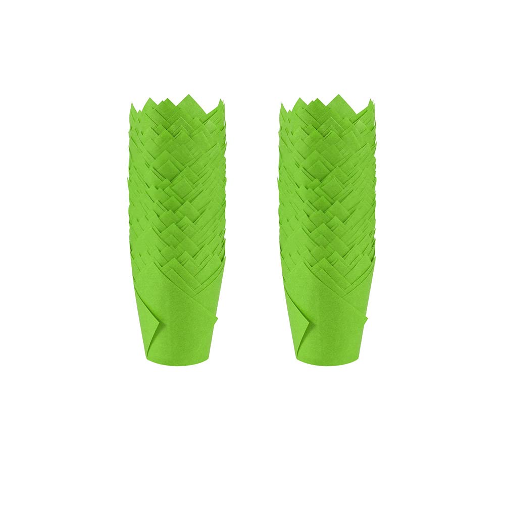 Xinlife Green Cupcake Liners 100Count Baking Cups Standard Tulip Paper Greaseproof Muffin for Wedding Birthday Christmas Party Baby Shower Anniversaries All Festivals
