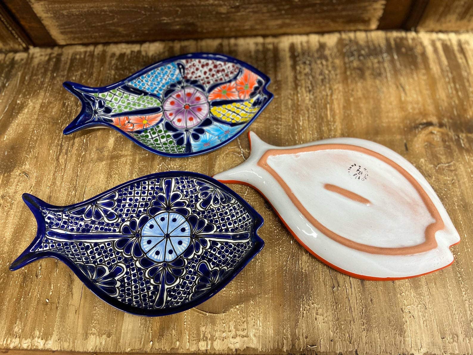 Talavera Fish Shaped Serving Platter, Appetizer Plate
