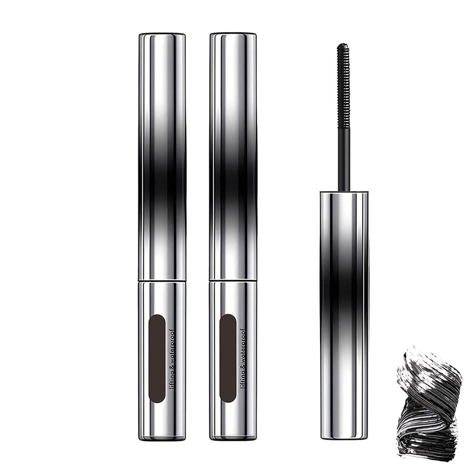 Metal Mascara Wand, Bristle Less Metal Mascara, Waterproof and Non-Smudged, Long-Lasting (Black)