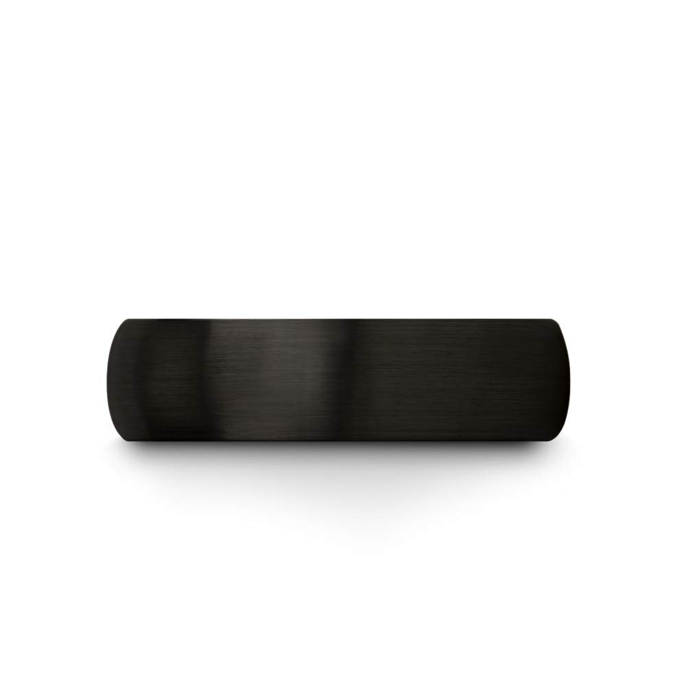 P. Manoukian Tungsten Carbide Wedding Band Ring 6mm for Men Women with Purple Interior and Black Exterior Dome Style Brushed Polished Comfort Fit Anniversary Size 7.5