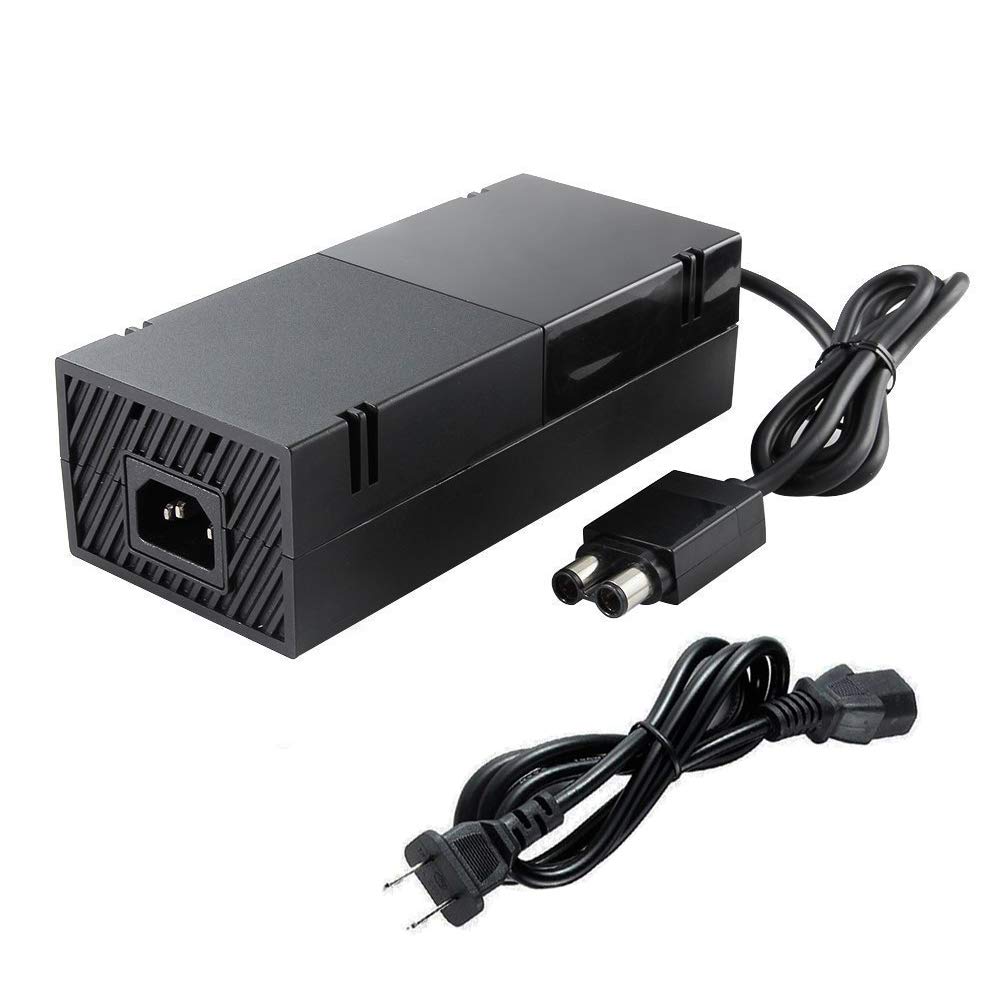 Power Supply Brick for Xbox One, [Quiet Version] AC Adapter Power Supply Cord Replacement for Xbox One Console 100-240V Charger Accessory Kit with Cable (Black)