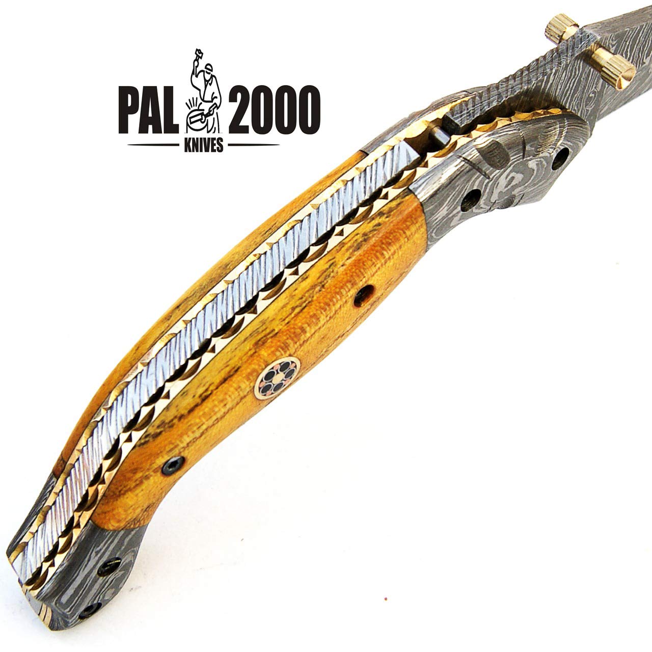 PAL 2000 KNIVES Damascus Folding Knife Handmade Damascus Steel Hunting Knife Damascus Pocket Knife 9374