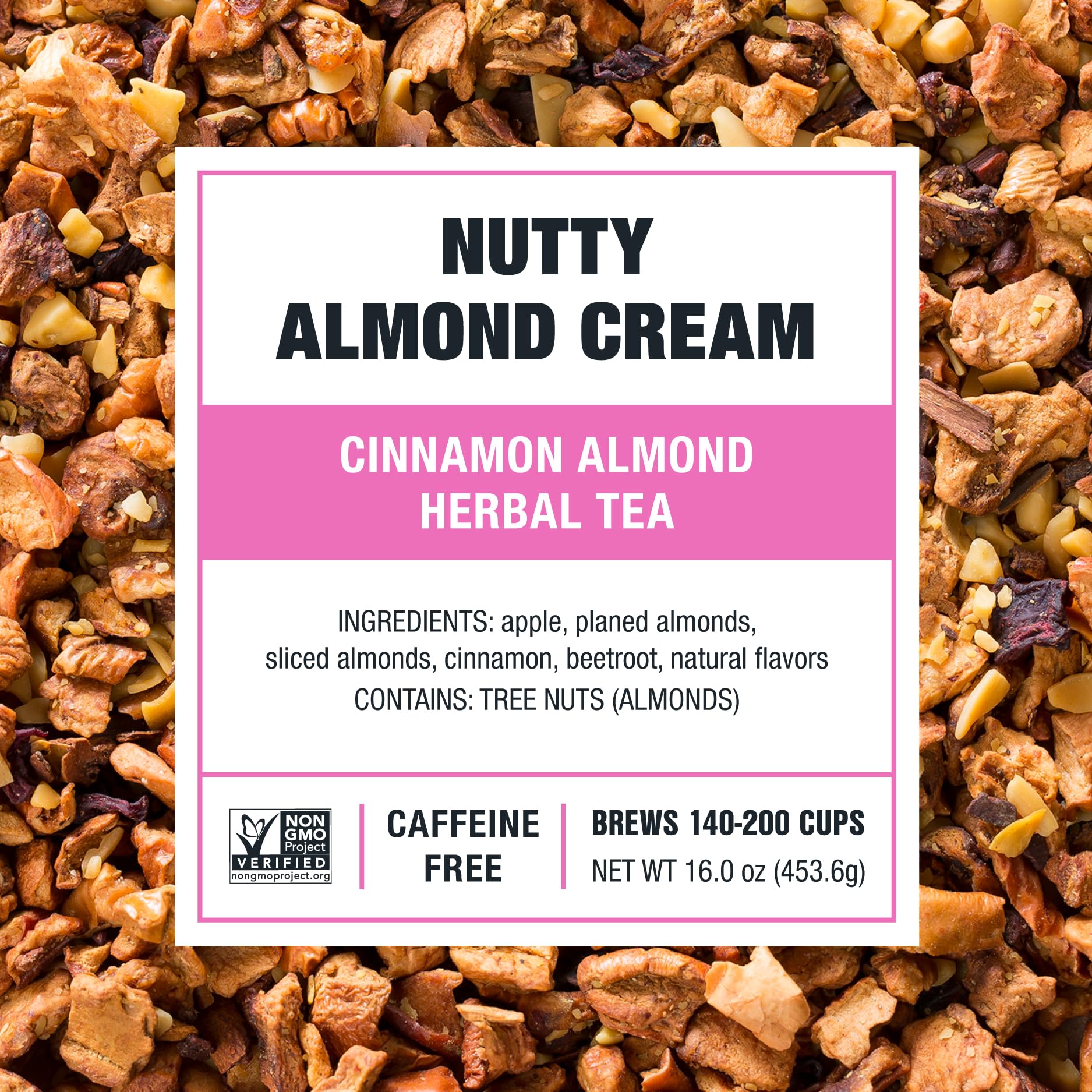 Tiesta Tea - Nutty Almond Cream | Cinnamon Almond Herbal Tea |Premium Loose Leaf Tea Blend |Non-Caffeinated Fruit Tea | Make Hot or Iced Tea & Brews Up to 200 Cups - 16 Ounce Resealable Bulk Pouch