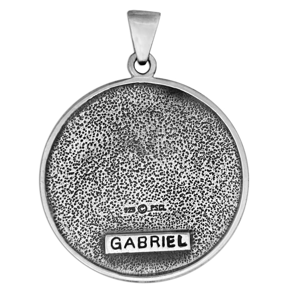 Moonlight Mysteries Archangel Gabriel Sigil Pendant - .925 Sterling Silver Angel Sigils Gabriel Talisman for Communication and Insight (1 1/4 inch)