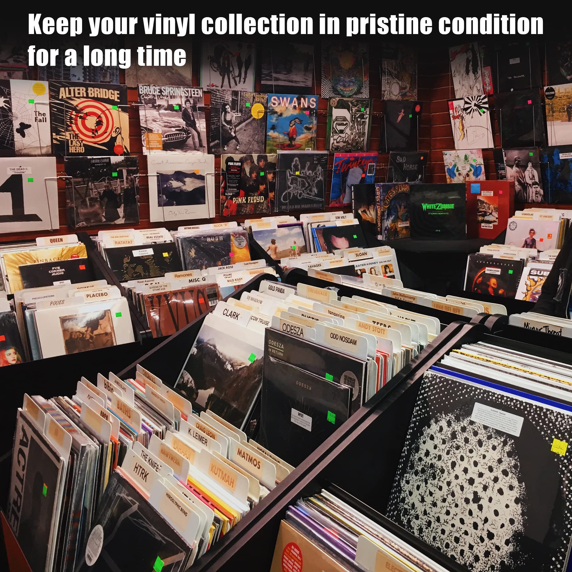 MyLifeUNIT Vinyl Record Sleeves, Record Sleeves Outer for Single & Double LP Album Covers 12.8" x 12.8" (100 PCS)