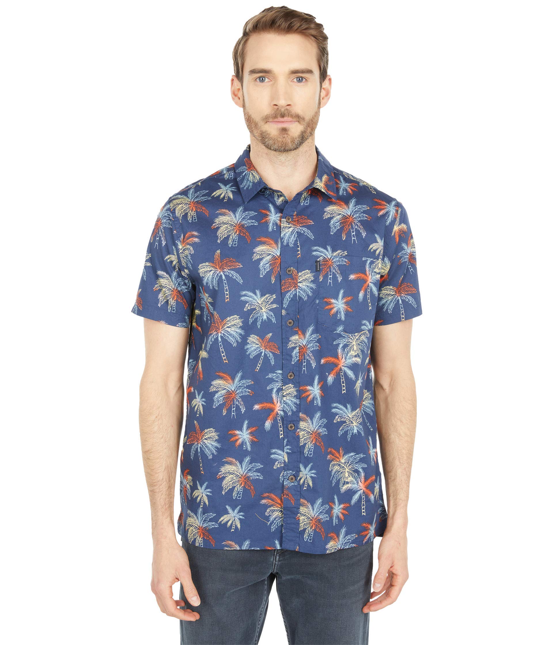 Rip Curl Party Palm Short Sleeve Woven Navy MD
