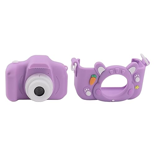 Selfie Camera Toy, Dual Lens 2.0in Screen Children Digital Camera with 32G Card for Boys Girls (Purple)