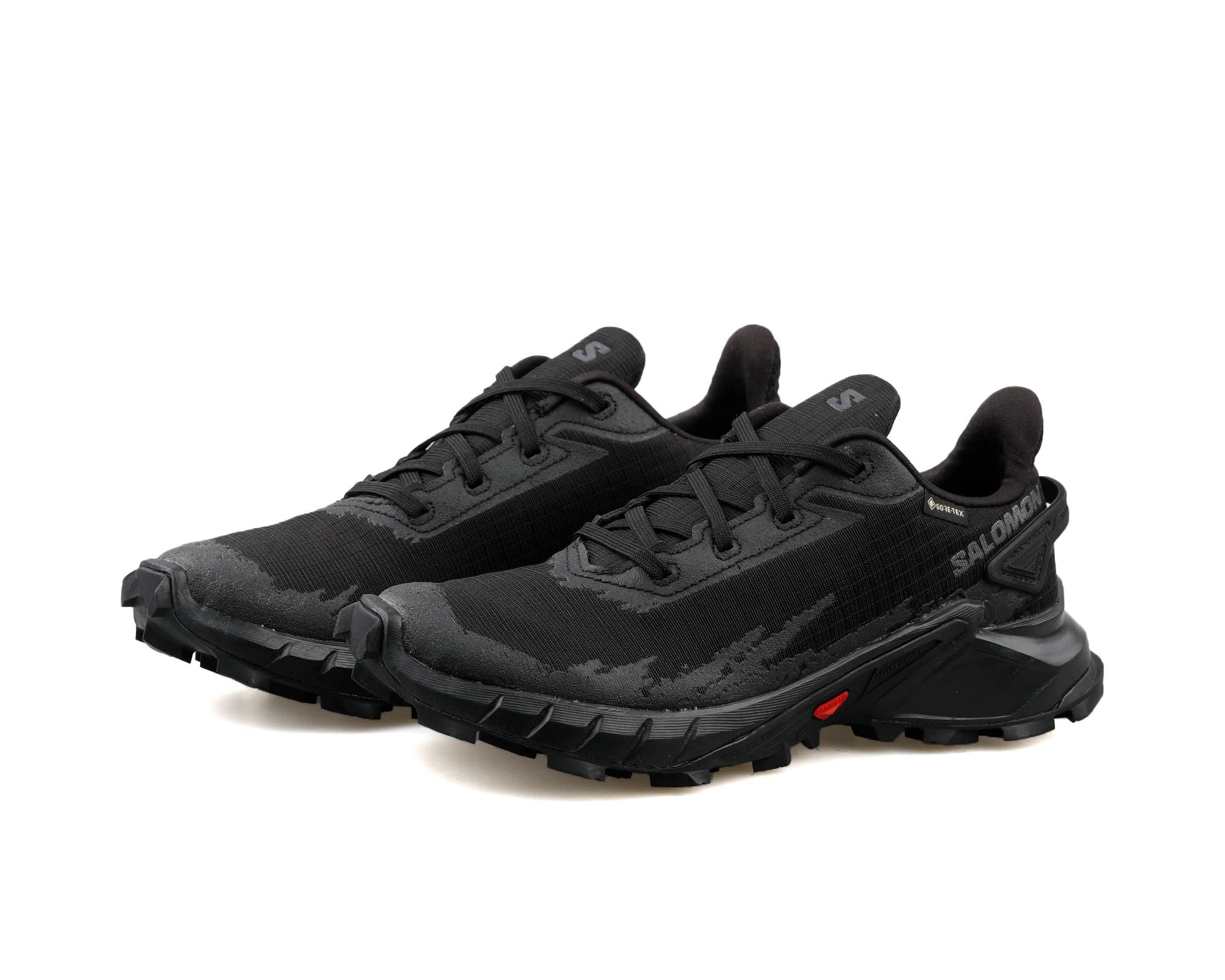 Salomon Women's ALPHACROSS 4 GTX W Hiking Shoe, Black/Black/Black, 7.5