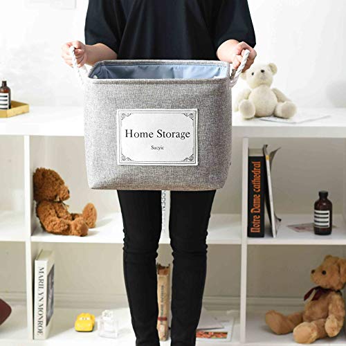 Sacyic Large Storage Baskets for Shelves,Fabric Baskets for Organizing,Collapsible Storage Bins for Closet,Nursery, Clothes,Toys,Home & Office