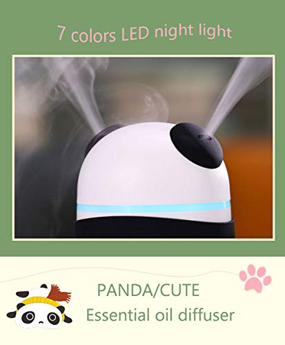 O-Mei Stars Essential Oil Diffuser, Panda-Shaped Aromatherapy Diffuser, Diffusers for Essential Oils, LED Mute Cool Mist Humidifier for Bedroom Baby Room Home Office,Waterless Auto-Off humidifiers