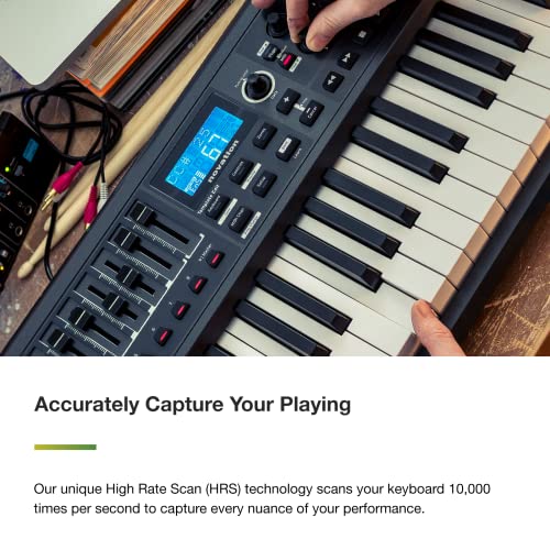 Novation Impulse 61 Keys USB bus-powered MIDI Controller Keyboard โ Robust, ultra-responsive, full-size piano keyboard with aftertouch and velocity-sensitive pads โ works on Mac or Windows