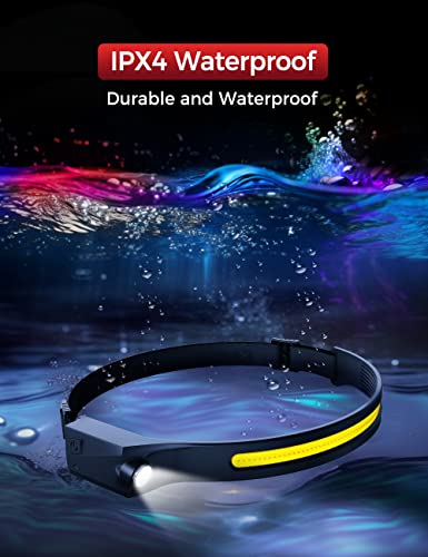 Rechargeable Headlamp【2 Pack】, Rechargeable Head Lamp LED Super Bright HeadLamps for Adults 230° Wide Beam Camping Head Light for Head USB Charging for Camping Accessories, Hardhat Light, Repairing