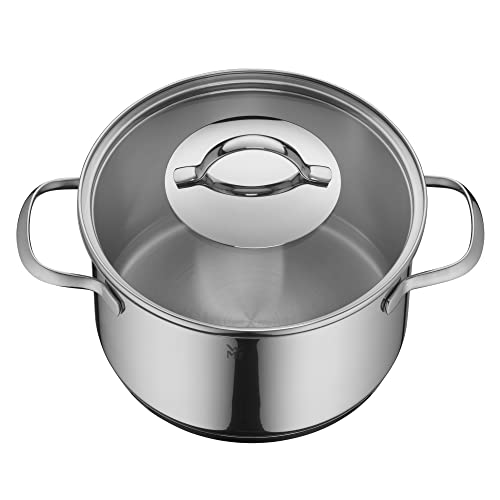 WMF Pot Ø 20 cm Approx. 2.5L Provence Plus Pouring Rim Glass Lid Cromargan Stainless Steel Polished Suitable for Induction Hobs Dishwasher-Safe