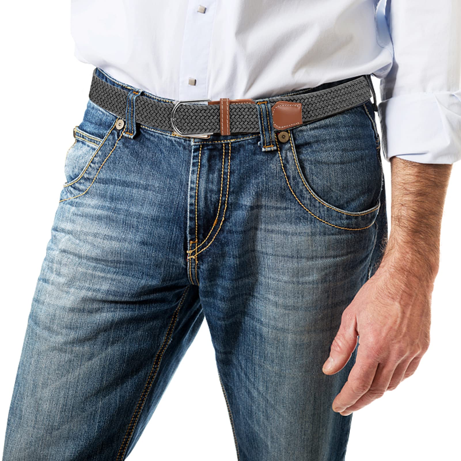 Unaone Elastic Braided Belt, Fashion Stretch Woven Belt, Canvas Woven Belts for Men Women