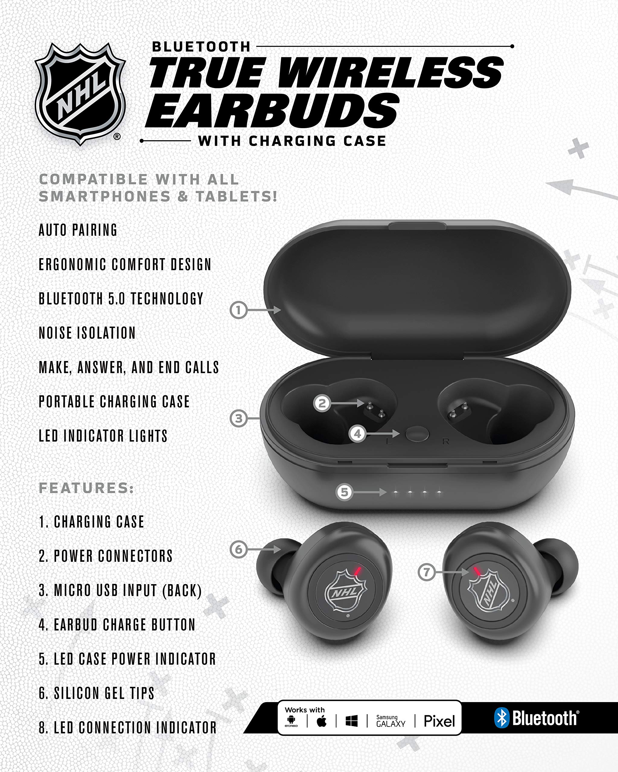 NHL Florida Panthers True Wireless Earbuds, Team Color
