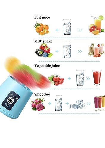 Portable Blender, USB Rechargeable Personal Fruit Blender, Mini Smoothie Blender (BLUE)