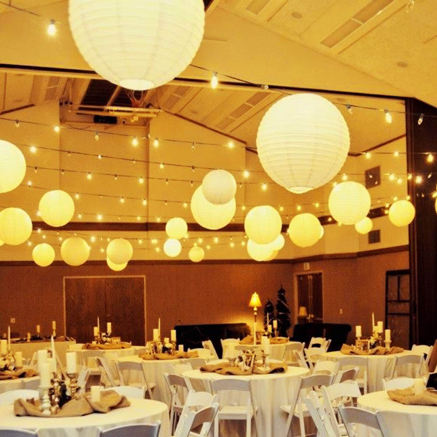 Novelty Place 6 inch White Paper Lanterns (Pack of 10) - Great Chinese/Japanese Home, Party & Wedding Decorations