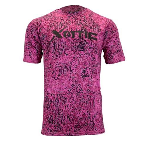 Xotic Camo Short Sleeve Men's Performance Shirt Blue Water L