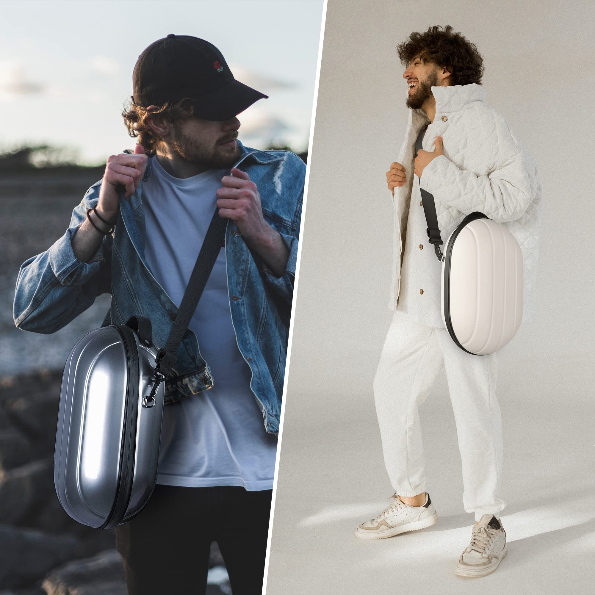 TROUSSE Hard Carrying Case for Meta/Oculus Quest 2 Accessories VR Headset with Elite Strap,Touch Controllers and Other Accessories,Travel Case Protective Cover Storage Large Space Bag-White