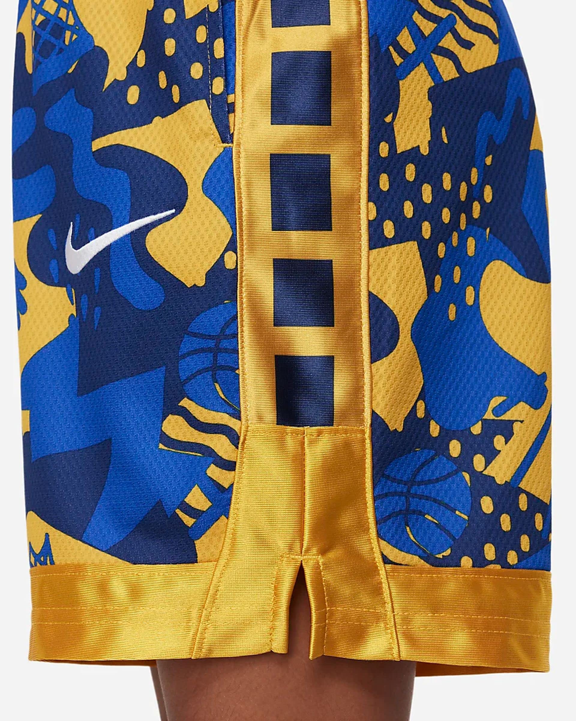 Nike Big Boys' Dri-FIT Elite Basketball Shorts (Large, Game Royal/Yellow Ochre/White)