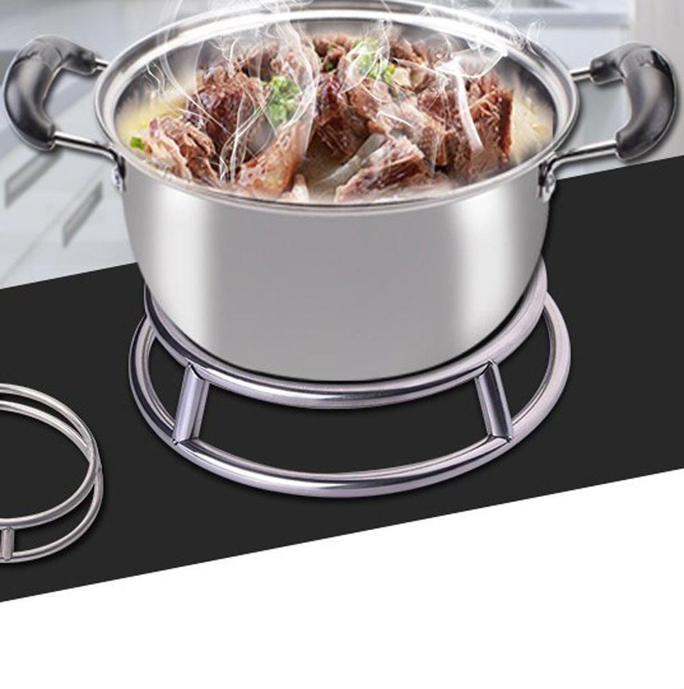 Wok Ring/Stainless Steel Wok Rack Insulated Pot Mats Cookware Ring/Wok accessories (Dimensions; height 5.5 cm/2.16 inches; bottom diameter 26 cm/10.2 inches; diameter28 cm/11 inches)