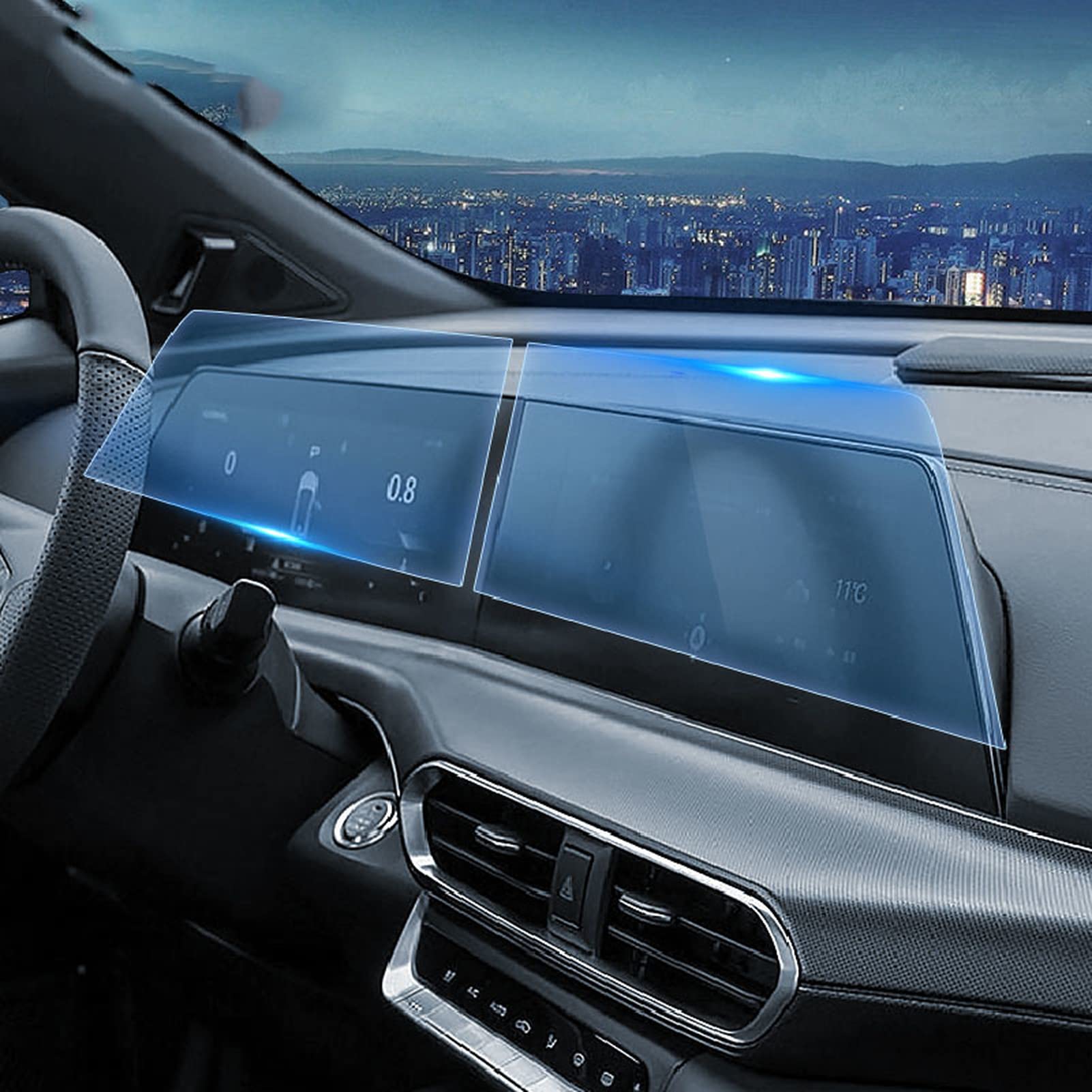 REWIO Car GPS Navigation Film LCD Screen Tempered Glass Protective Film Anti-Scratch Film Interior Accessories, for Changan UNI-T 2020