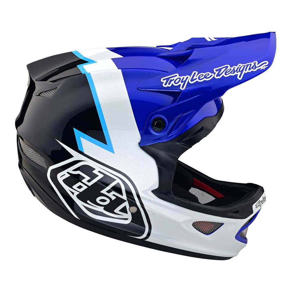 Troy Lee Designs Downhill D3 Fiberlite Volt Full Face Bicycle Helmet for Max Ventilation Lightweight MIPS EPP EPS Racing Downhill BMX MTB DH - Adult Mens Womens Unisex (Blue, SM)