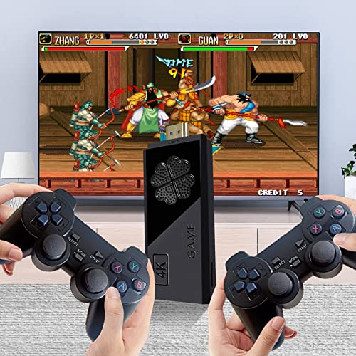 WskLinft 1 Set Video Game Console Game Control Plug and Play Retro Game Console with 2 Ergonomic Controllers for Home 64GB