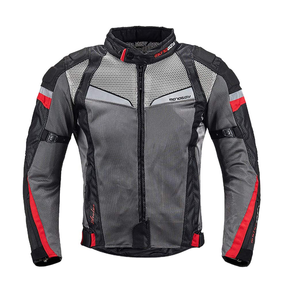 MOTO-BOY Mesh Motorcycle Jacket for Men,Summer Breathable Air Motorbike Riding Jacket with CE Armor for Impact Protection (as1, alpha, m, regular, regular, Black)