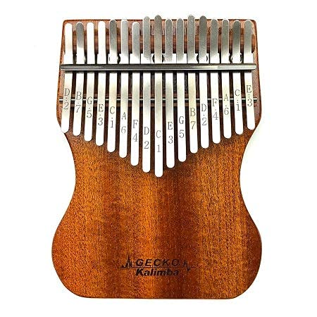Newest Gecko Mahogany Professional Kalimba 17 keys with Gig Bag Protective Case High Performance Thumb Piano with Accessories Tuning Hammer, Study Book