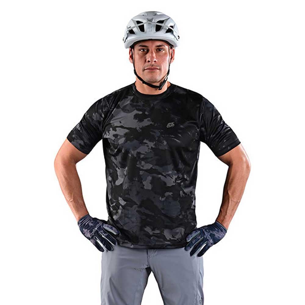 Troy Lee Designs Cycling MTB Bicycle Mountain Bike Jersey Shirt for Men, Flowline SS (Covert Black, L)
