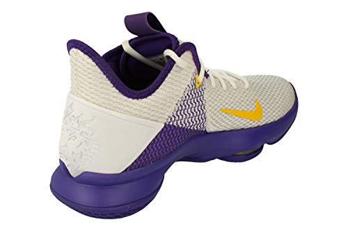 Nike Men's Basketball Shoe, Bianco White MTLC Gold Voltage Purple Pure Platinum Opti Yellow Volt 100, US 7.5