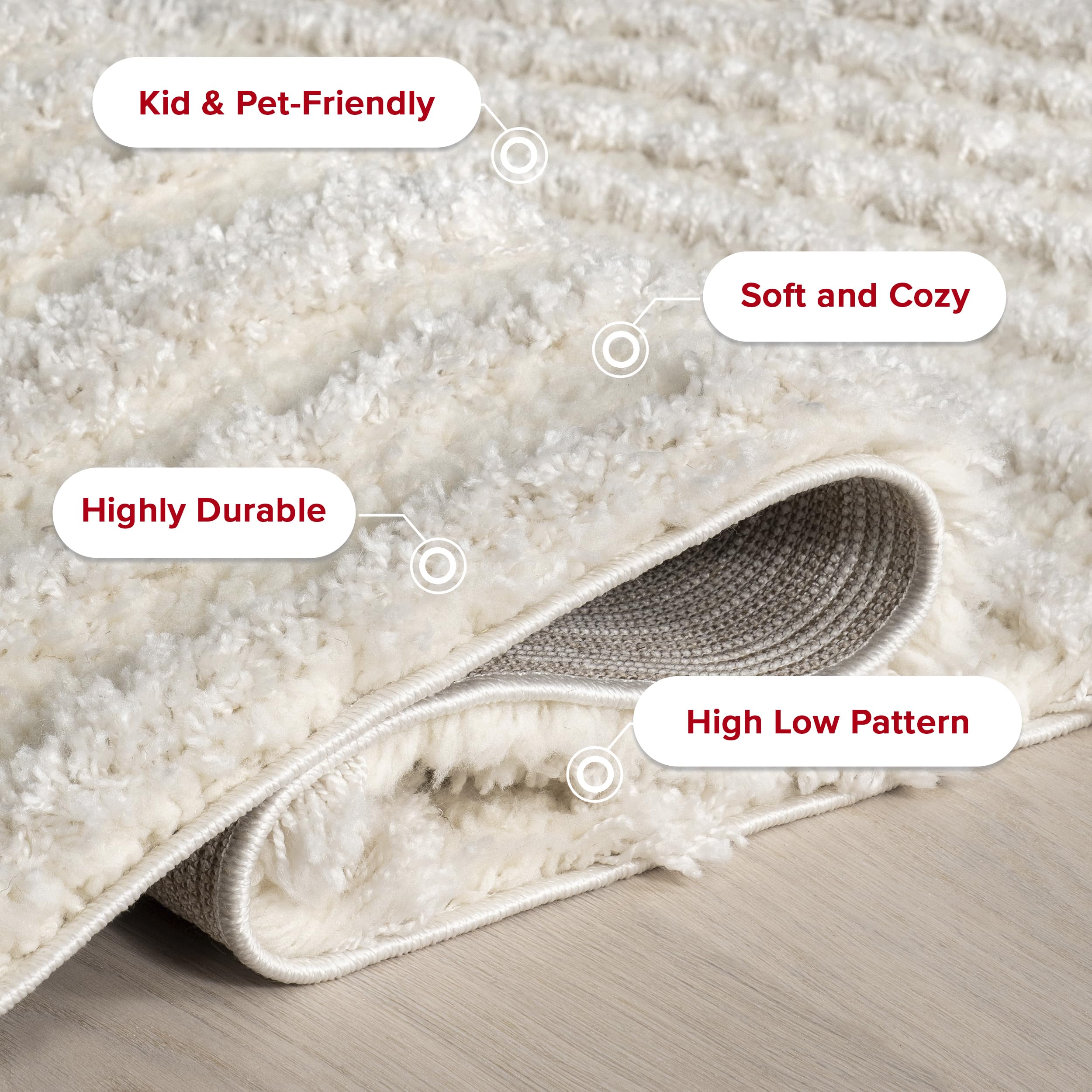 nuLOOM Gloria Abstract Shag Area Rug, 8x10, Beige