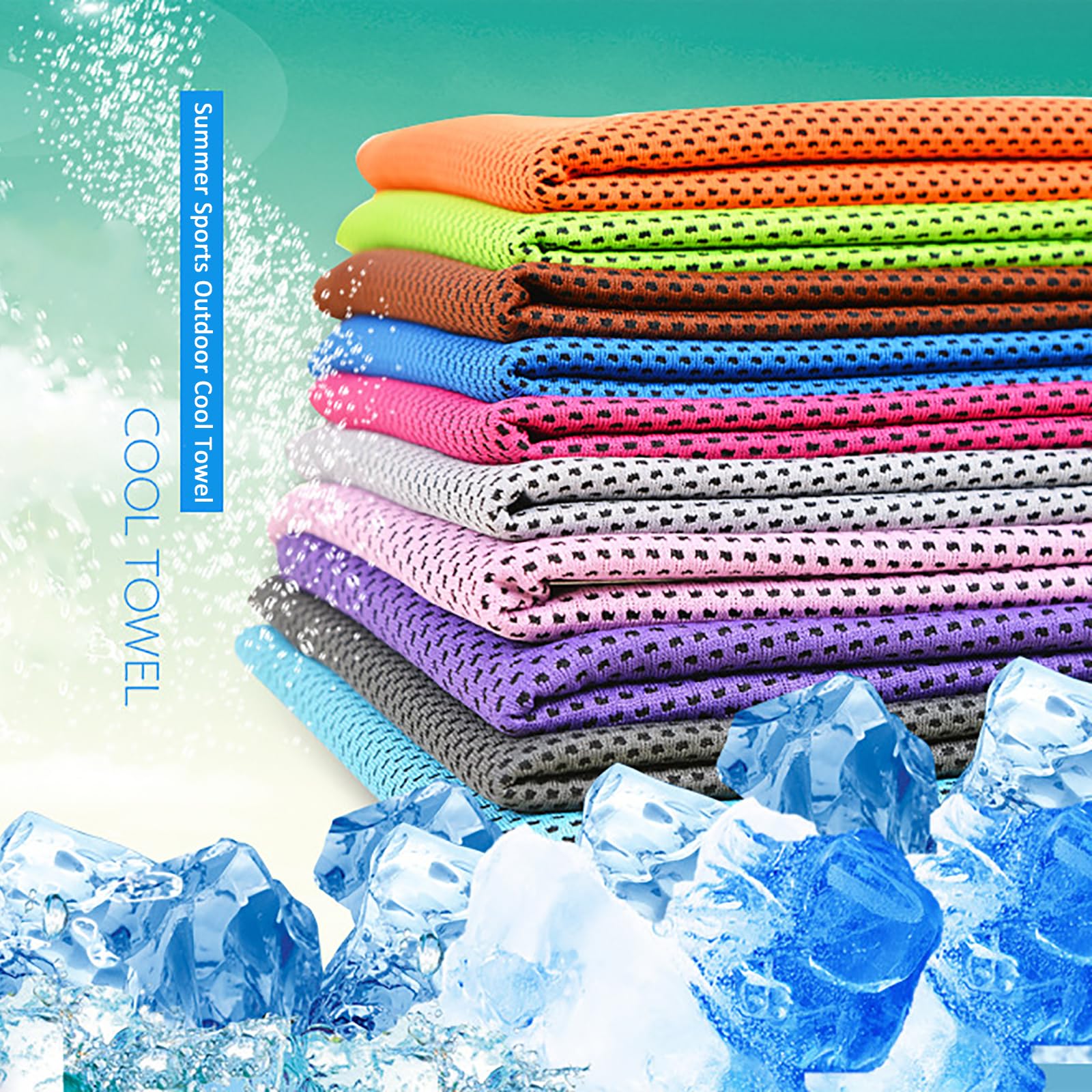 Peicees 20 Pack Microfiber Neck Cooling Towels Sports Sweat Towels Sweat Headband for Travel Beach Swimming Camping Climbing Gym Yoga Workout Backpacking
