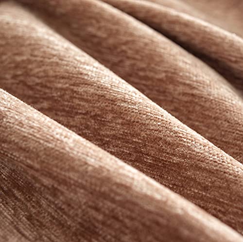 STACYPIK Universal Modern Sofa Cover for Sectional,Armless Sofa,Love-seat Couch Protector for Dogs,Kids,Cats,Machine Washable Chenille Couch Cover with Jacquard Edge -71" X118"(Sofa, Brown)