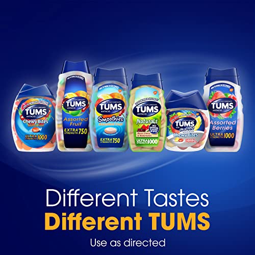 TUMS Antacid Smoothies Berry Fusion Tablets 60 Count