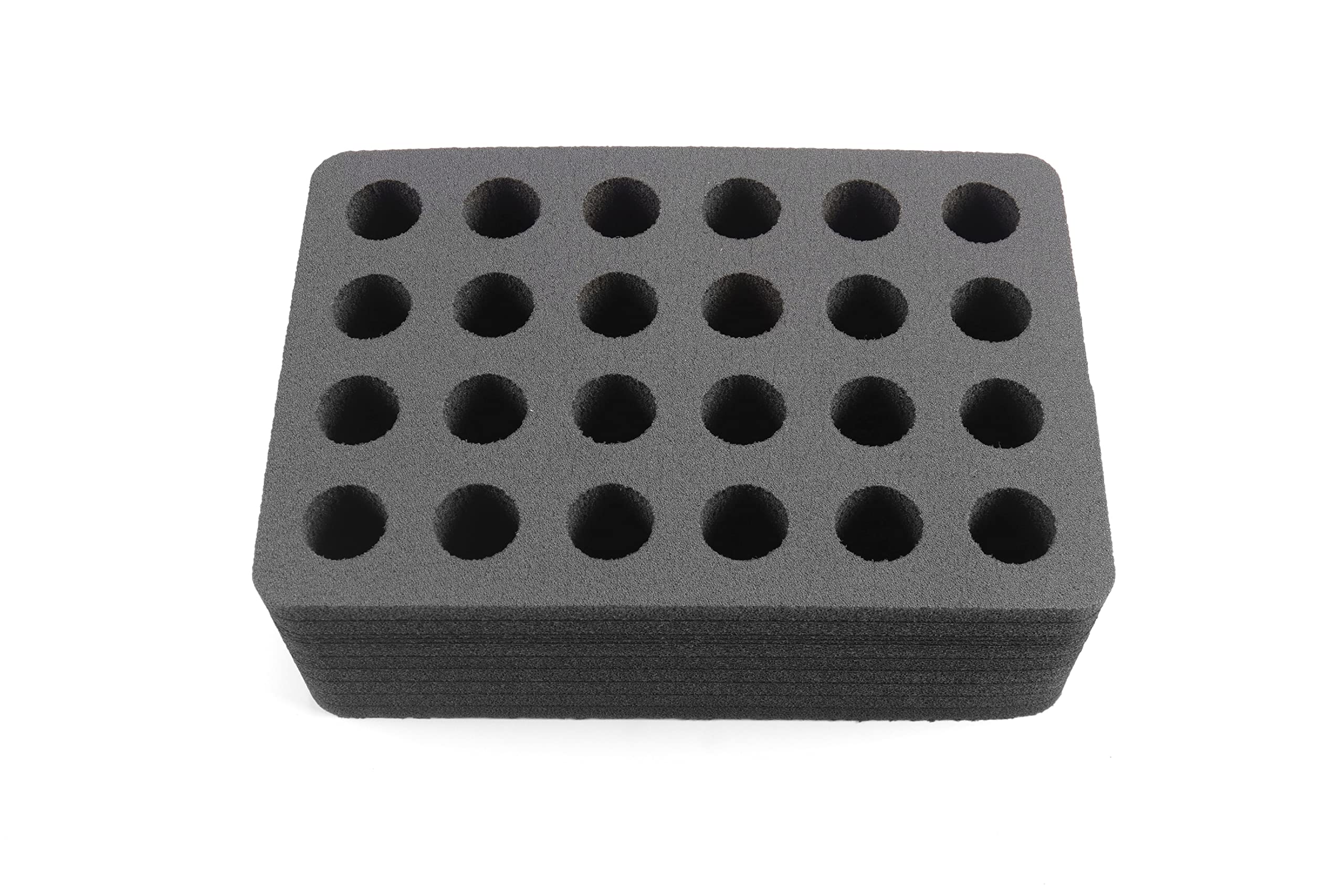Polar Whale Test Tube Rack Durable Black Foam Storage Holder Organizer Stand Transport Holds 24 Tubes Fits up to 25mm Diameter