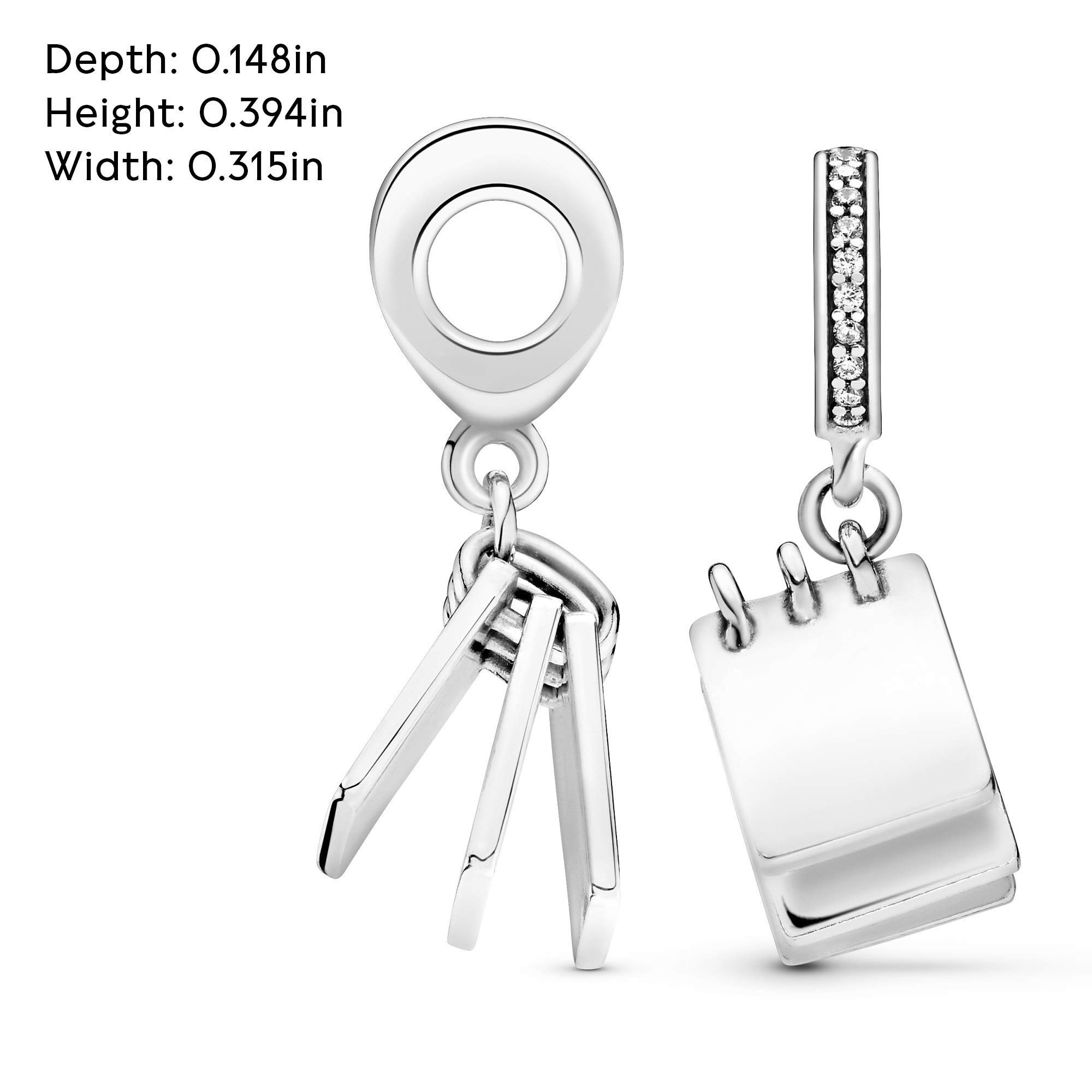 Pandora Jewelry Notebook Dangle Cubic Zirconia Charm in Sterling Silver