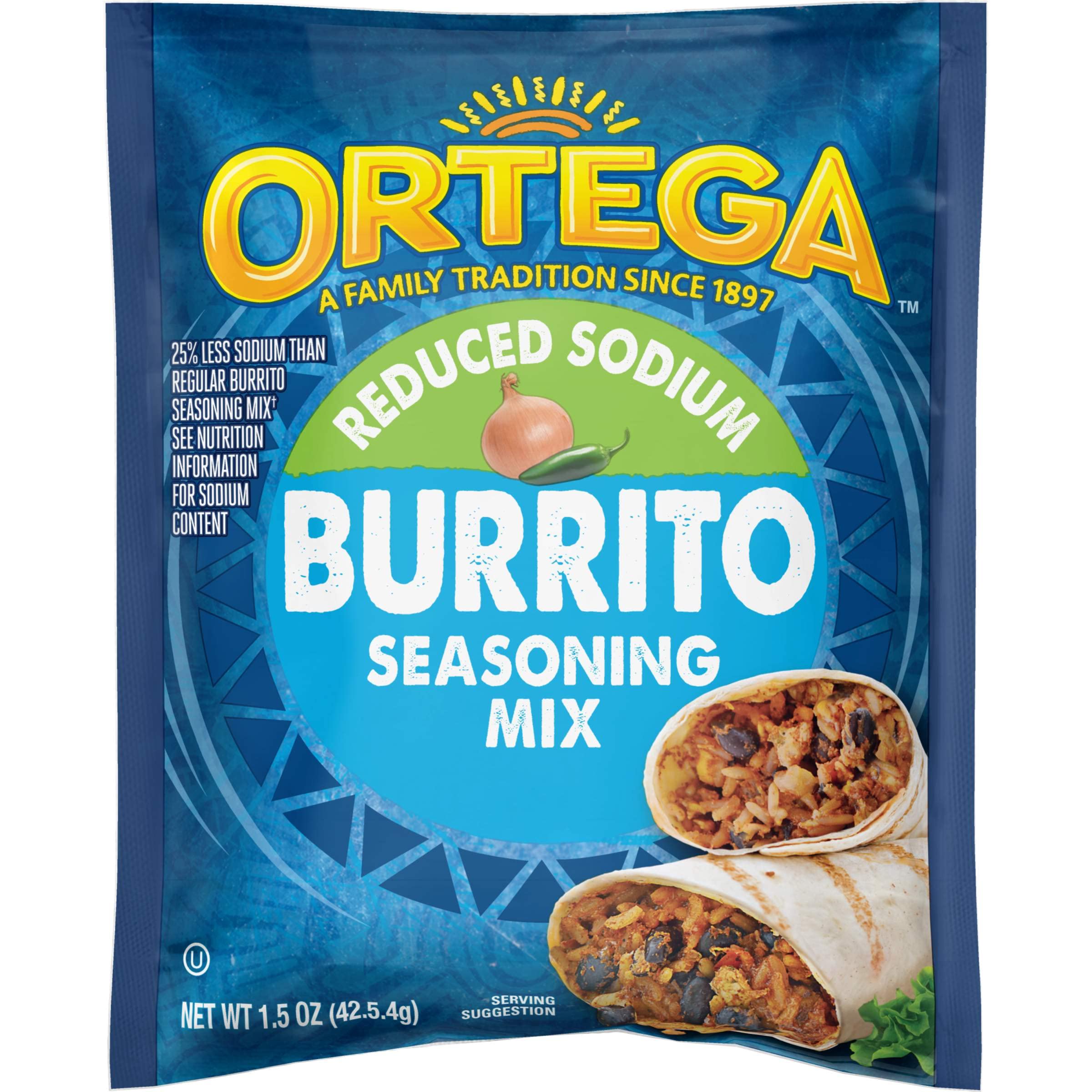 Ortega Seasoning Mix, Reduced Sodium Burrito, 1.5 Ounce