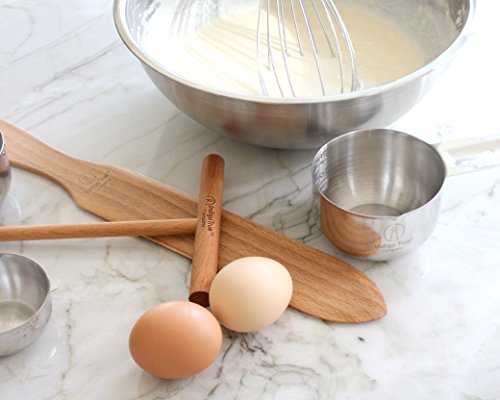 The ORIGINAL Crepe Spreader and Spatula Kit - 2 Piece Set (4β Spreader and 14β Spatula) Convenient Size to Fit Small Crepe Pan Maker | All Natural Beechwood Construction only From Indigo True Company