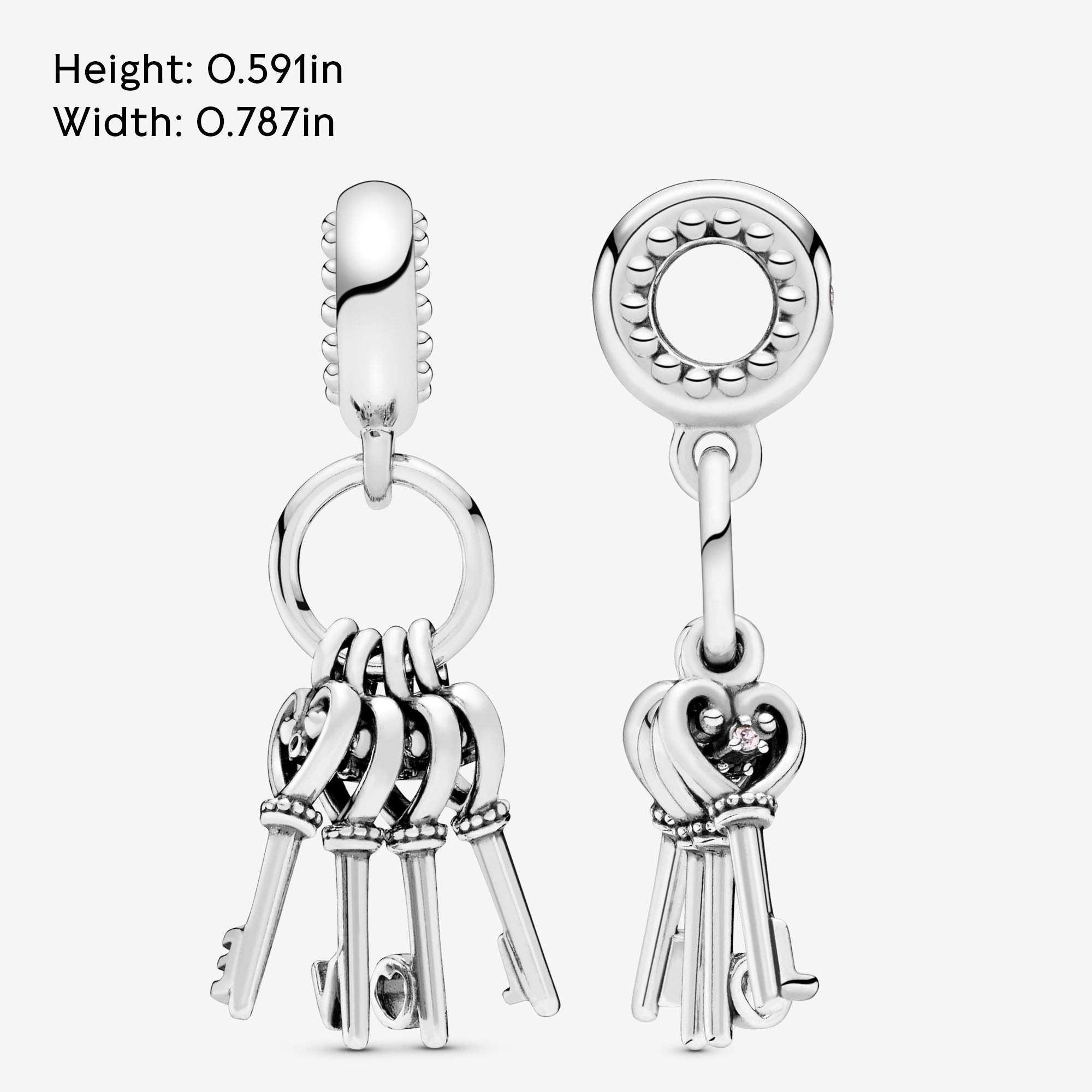 Pandora Jewelry Keys of Love Dangle Crystal and Cubic Zirconia Charm in Sterling Silver