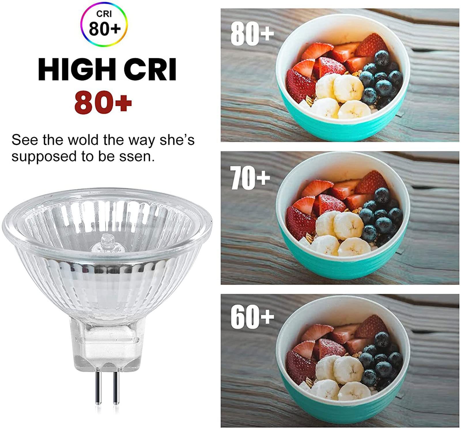 MR16 GU5.3 Halogen Light Bulbs (10 Pack) 20W 12V 3000k Warm White Spotlight Precision Halogen Reflector Fiber Optic Light Bulb 12V 20W for Landscape Light,School,Family,Tunnel Light